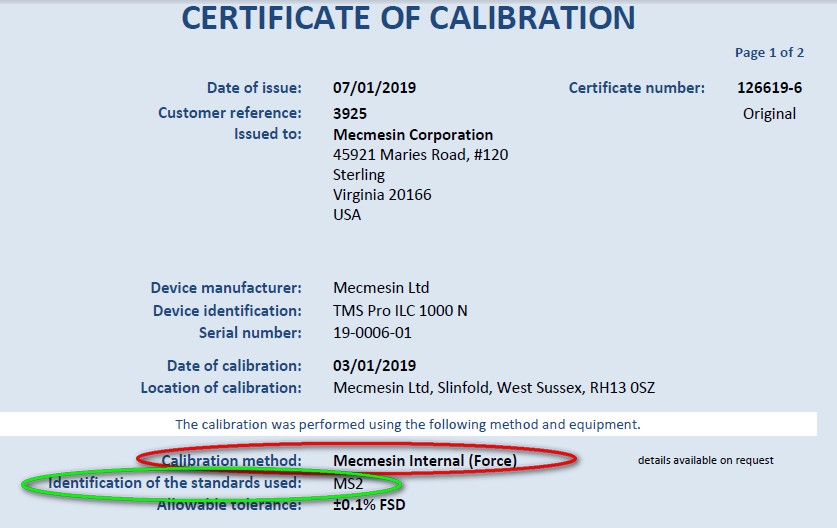 Traceability certificates | Mecmesin Support Traceability certificates | Mecmesin Support